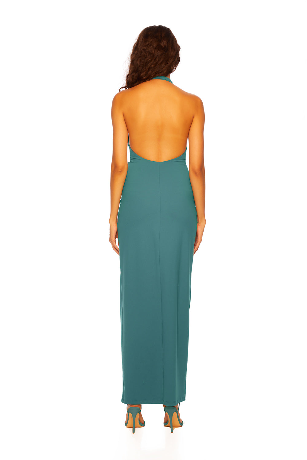 halter low back slit dress with attached bodysuit lining – Susana Monaco‎