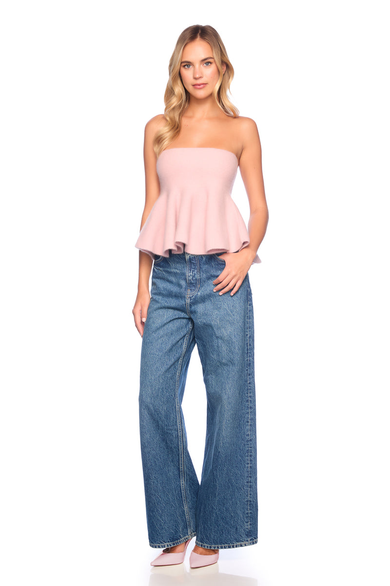 strapless flare sweater top – Susana Monaco‎